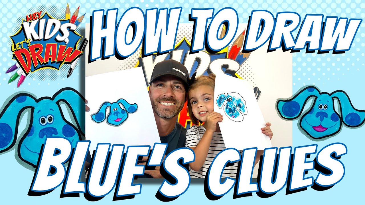 How to Draw Blue's Clues Dog for Kids - Blue the Dog - YouTube