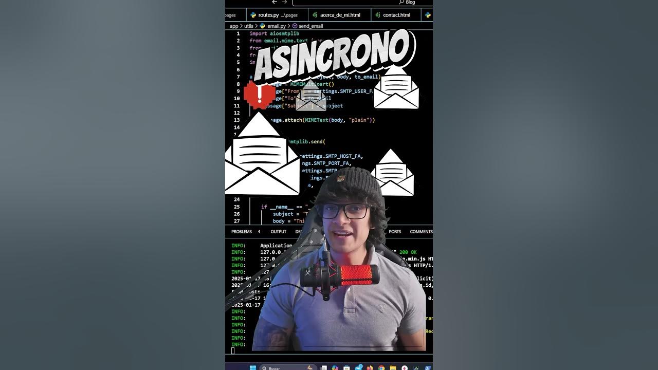 Envio de correos asíncrono con python. #aprenderpython #programming # ...