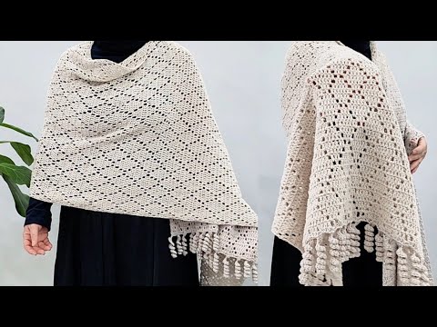 TIĞ İŞİ BAKLAVA DESEN ŞAL - YAPIMI KOLAY MUHTEŞEM ŞAL MODELİ