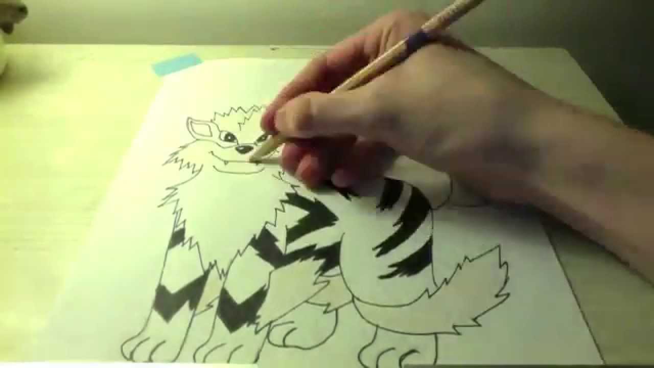 Drawing all the Pokemon: Number 59 Arcanine - YouTube