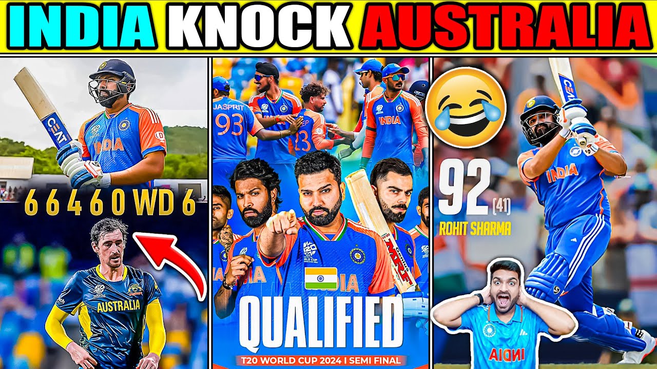 ROHIT SHARMA 92 RUNS 😍 IND vs AUS T20 WORLD CUP 2024 HIGHLIGHTS 😂 - YouTube