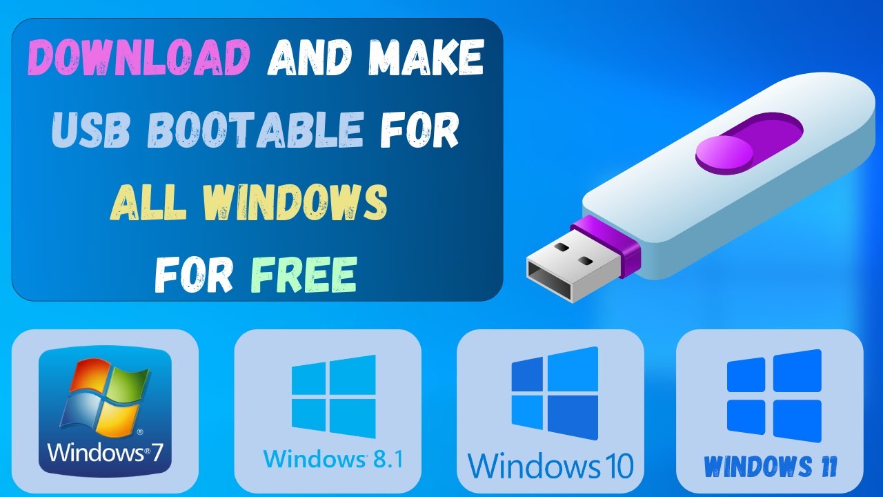 Make USB Bootable for all Windows for free - YouTube