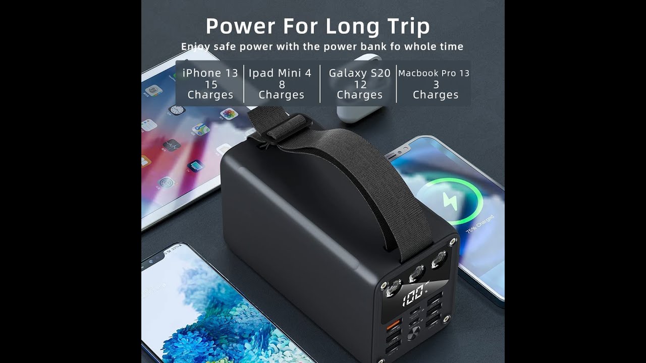 60000mAh High Capacity Power Bank Fast Charging USB C PD 20W Battery ...