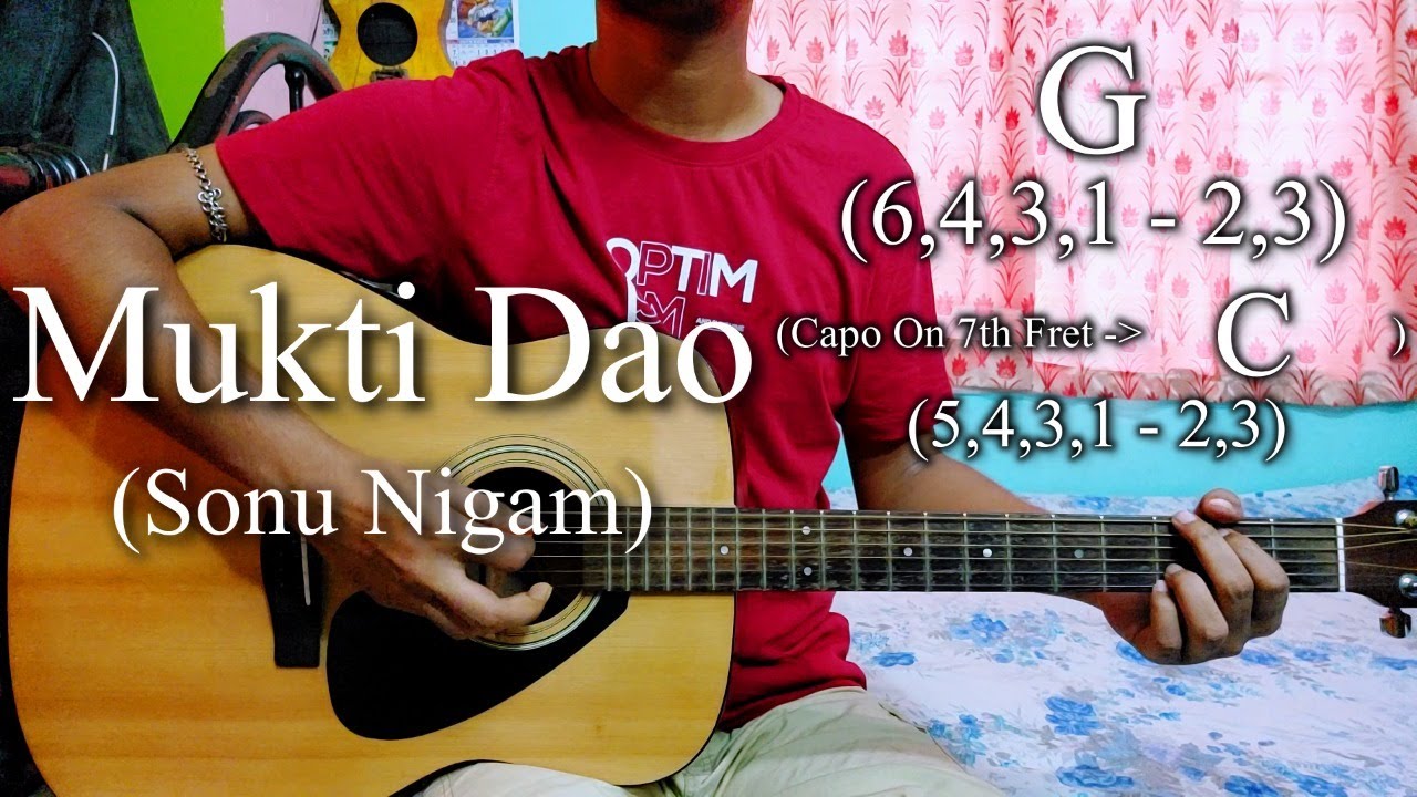 Mukti Dao | Sonu Nigam | Kacher Manush | Guitar Chords Lesson+Cover ...