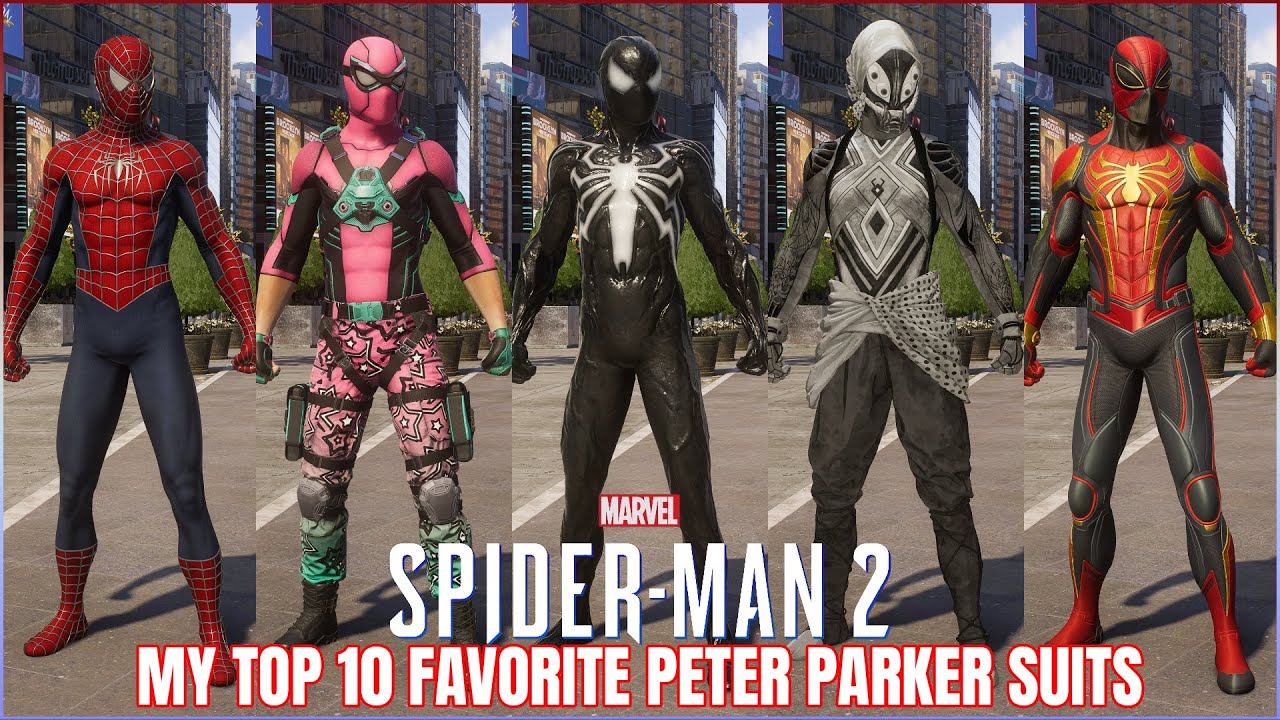 My Top 10 Peter Parker Suits in Marvel's Spider Man 2 - YouTube