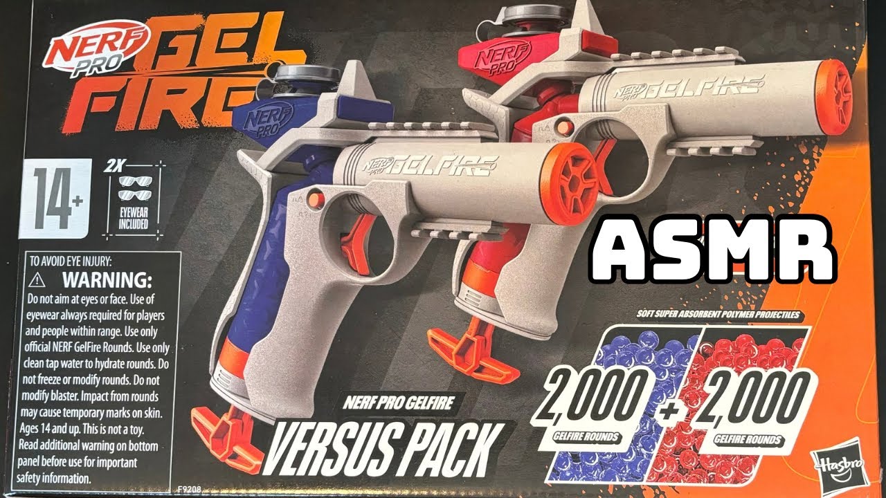ASMR Unboxing Nerf pro Gelfire versus pack - YouTube