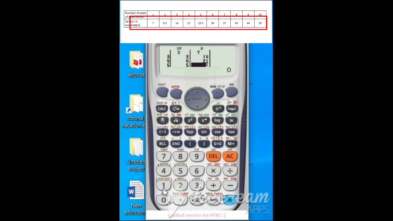 stat with two variables for ES using calculator - YouTube
