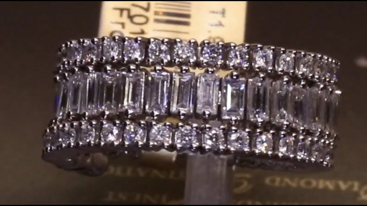 #70151 |T1.95ct| Three Row Round Brilliant & Emerald Cut Diamond Slinky ...