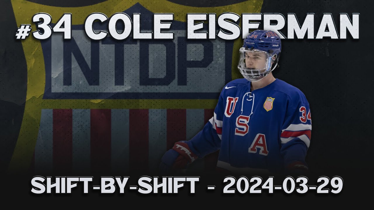 Cole Eiserman (#34) - Shift-by-shift | 2024-03-29 DY - 2024 NHL Entry ...