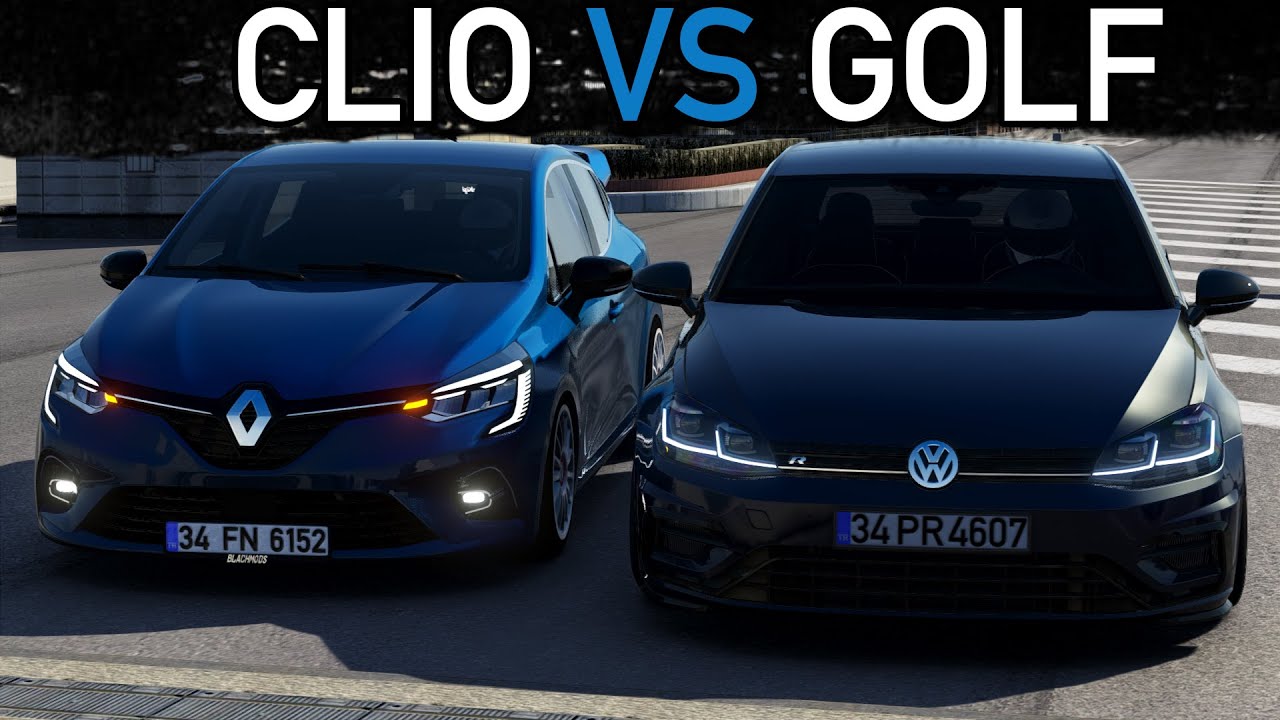 CLİO İLE GOLFE FENA SAPLADIM !! 1.3 TCE CLİO VS 1.4 TSİ GOLF !! ASSETTO ...