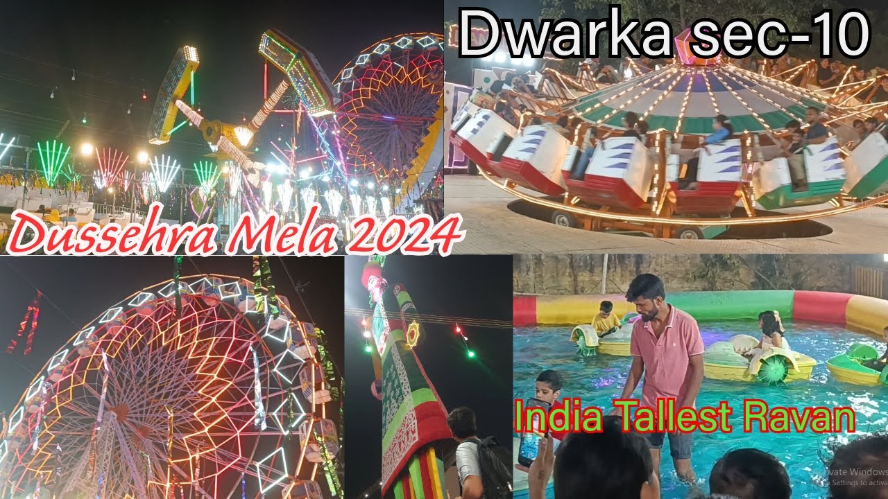 Dwarka Sec-10 mela 2024 // Dussehra Mela // India Tallest Ravan 211ft ...