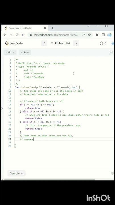 Same Tree Using Go Problem 100 Leetcode Leetcodesolution 4173