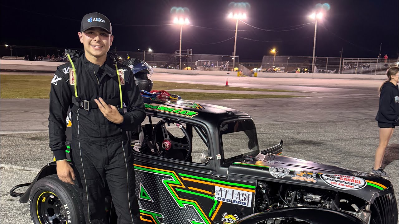 Evan Bookmiller, Auburndale speedway 3/8/25, feature race - YouTube