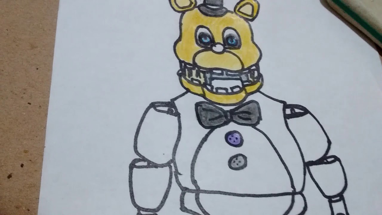 Cómo pintar a fredbear Freddy/how to paing fredbear freddy - YouTube
