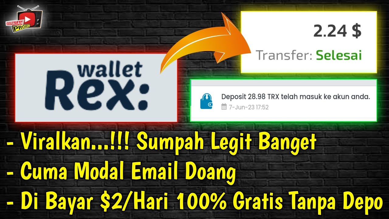 Rex Wallet Withdraw Website Penghasil Dollar Terbukti Membayar 100% Gratis Tanpa Deposit - YouTube