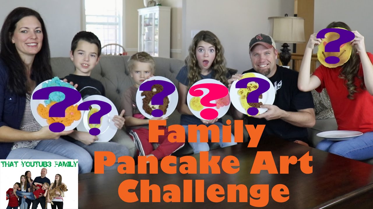 Family Pancake Art Challenge - YouTube