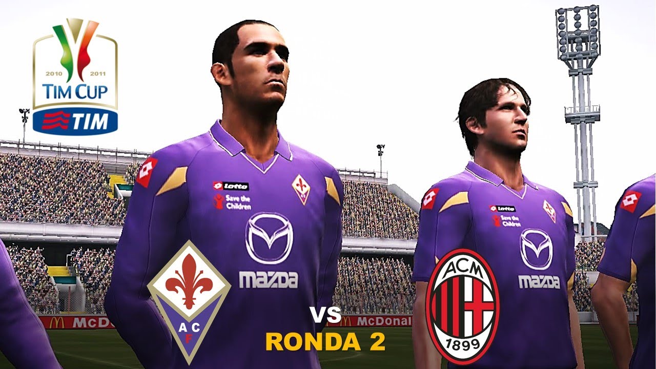 PES 2011 - TIM Cup: Fiorentina vs. A.C. Milan (Ronda 2) (Vuelta) - YouTube