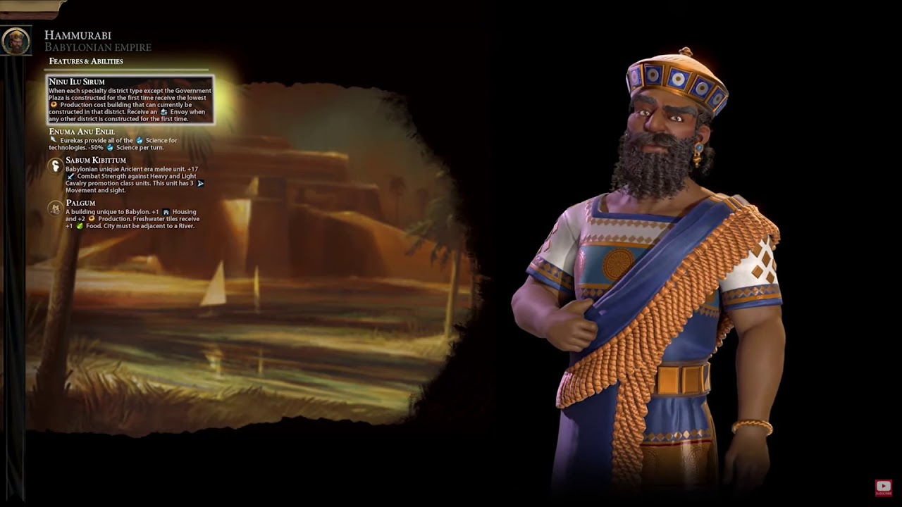 Civilization 6 [New Frontier Pass] - BABYLON Leader Reveal and ...