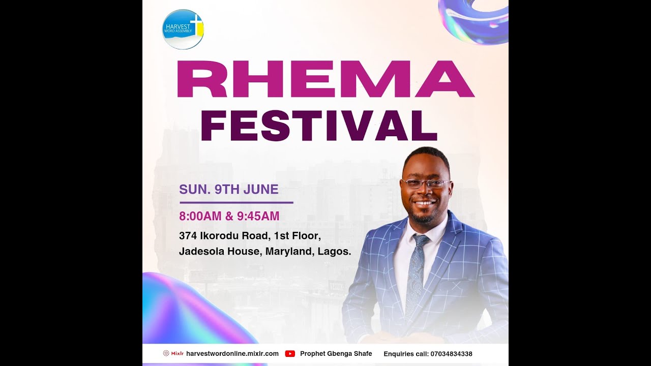 1st Service Rhema Festival 09-06-2024 - YouTube