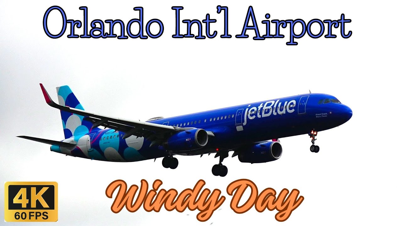 (4K) EXTREMELY WINDY DAY | 12/17/23 | ORLANDO INTL AIRPORT #aviation # ...