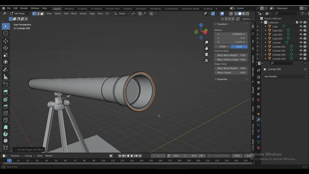 Telescope modeling in Blender (Timelapse) - YouTube