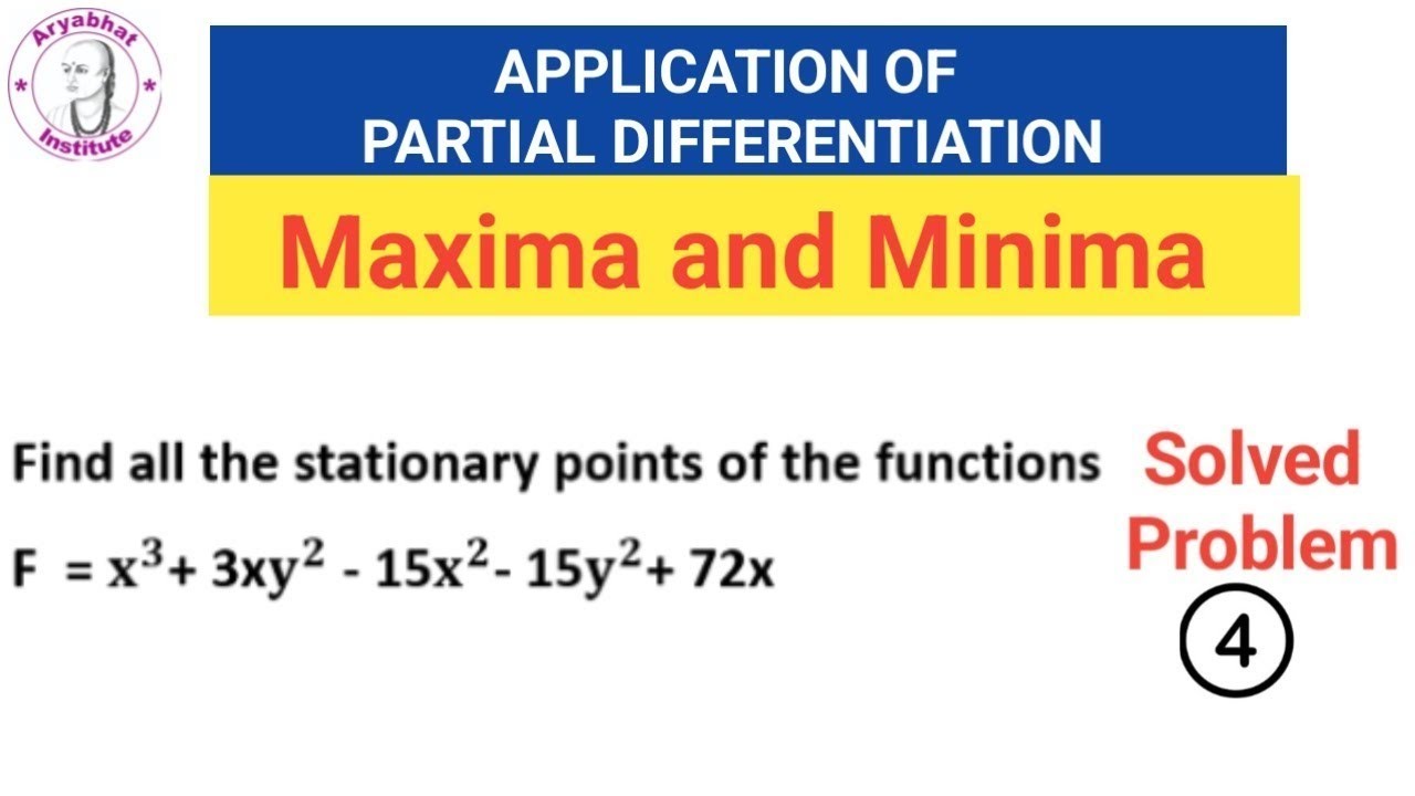 Maxima and Minima | Application of Partial Differentiation ...