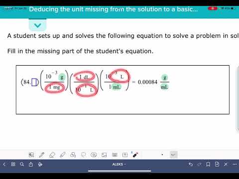 ALEKS: Deducing the unit missing from the solution to a basic quantitative problem - YouTube