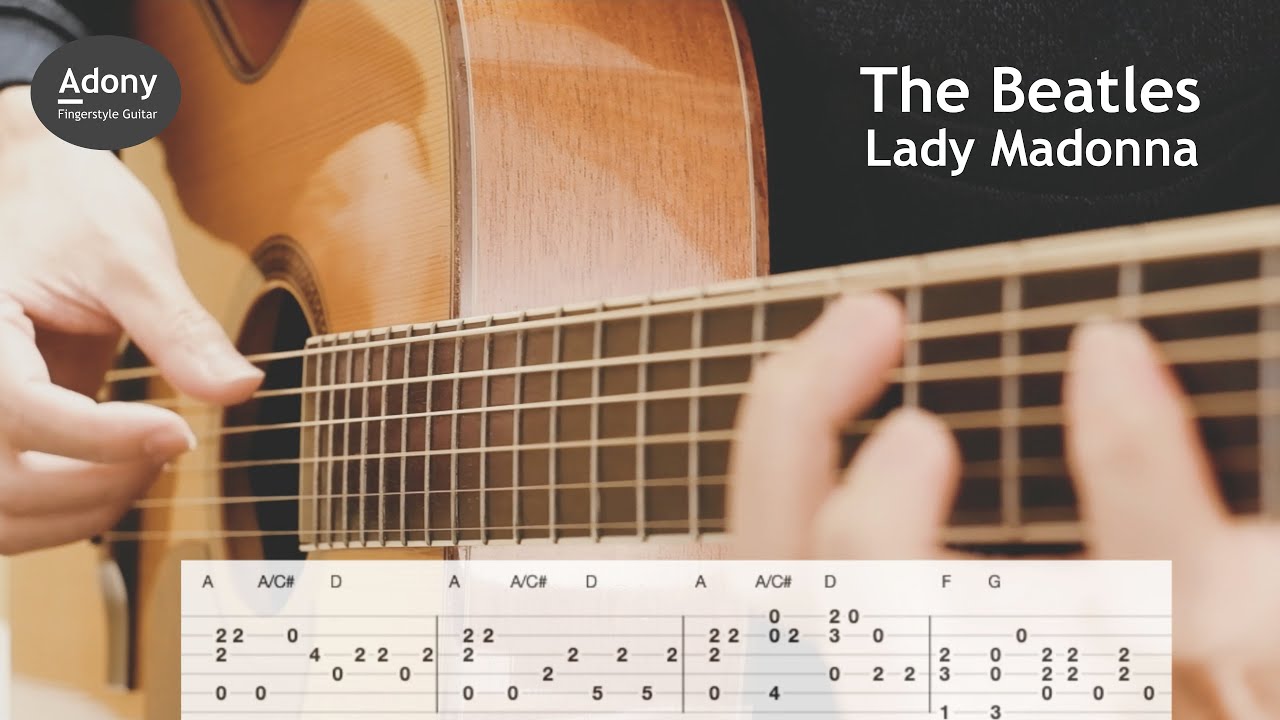 Lady Madonna - The Beatles [Free TAB] ( Fingerstyle Guitar Solo ) - YouTube