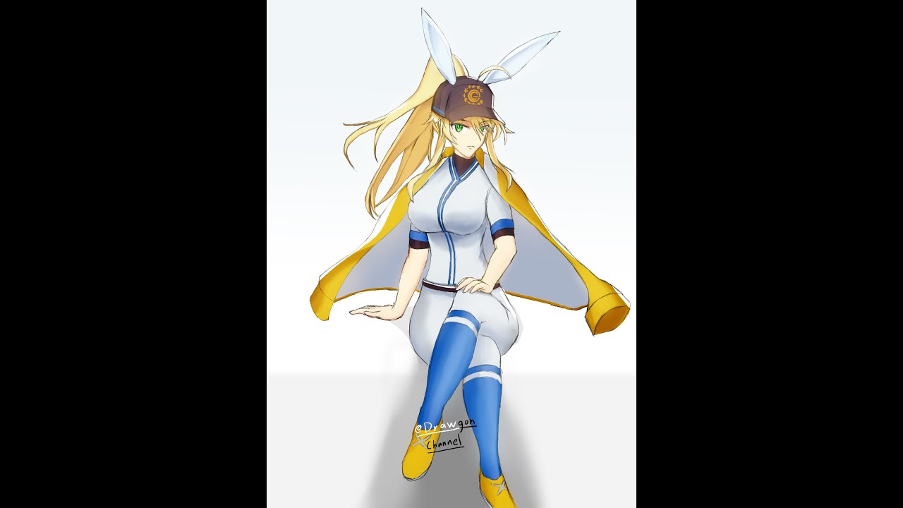 [FGO] Baseball Artoria Ruler Speedpaint 001 - YouTube