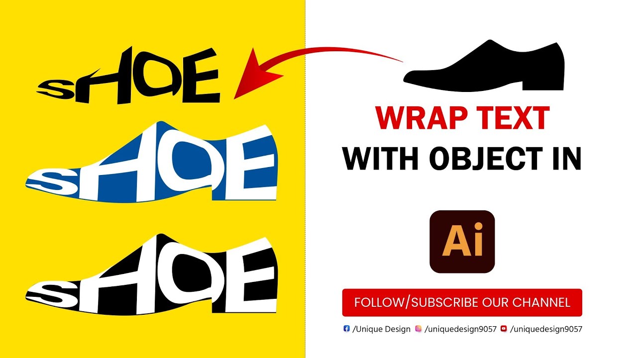 Wrap text with object in Adobe illustrator #adobeillustrator # ...