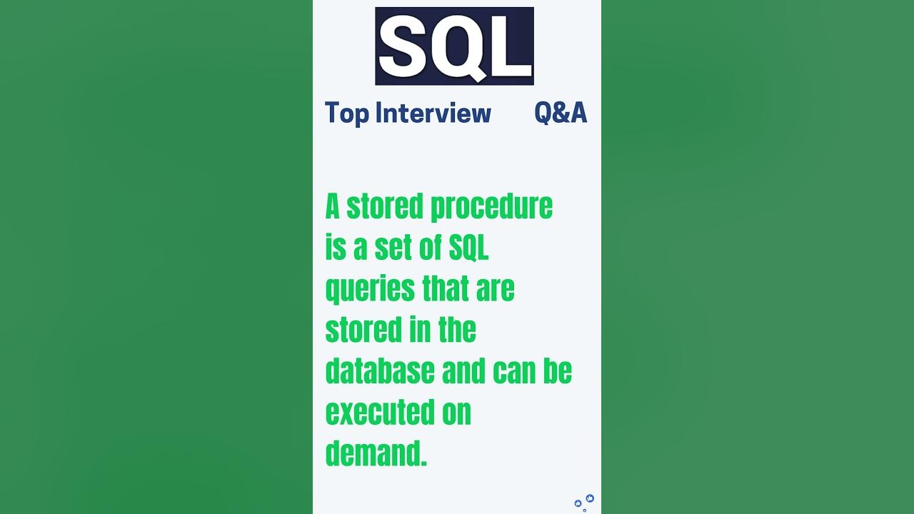 What is a stored procedure? #SQL #interview #interviews #facts #learning - YouTube