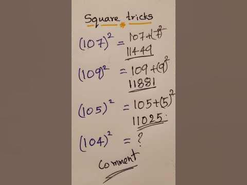 Square trick||learning maths with me||#maths #shorts #mathstricks # ...