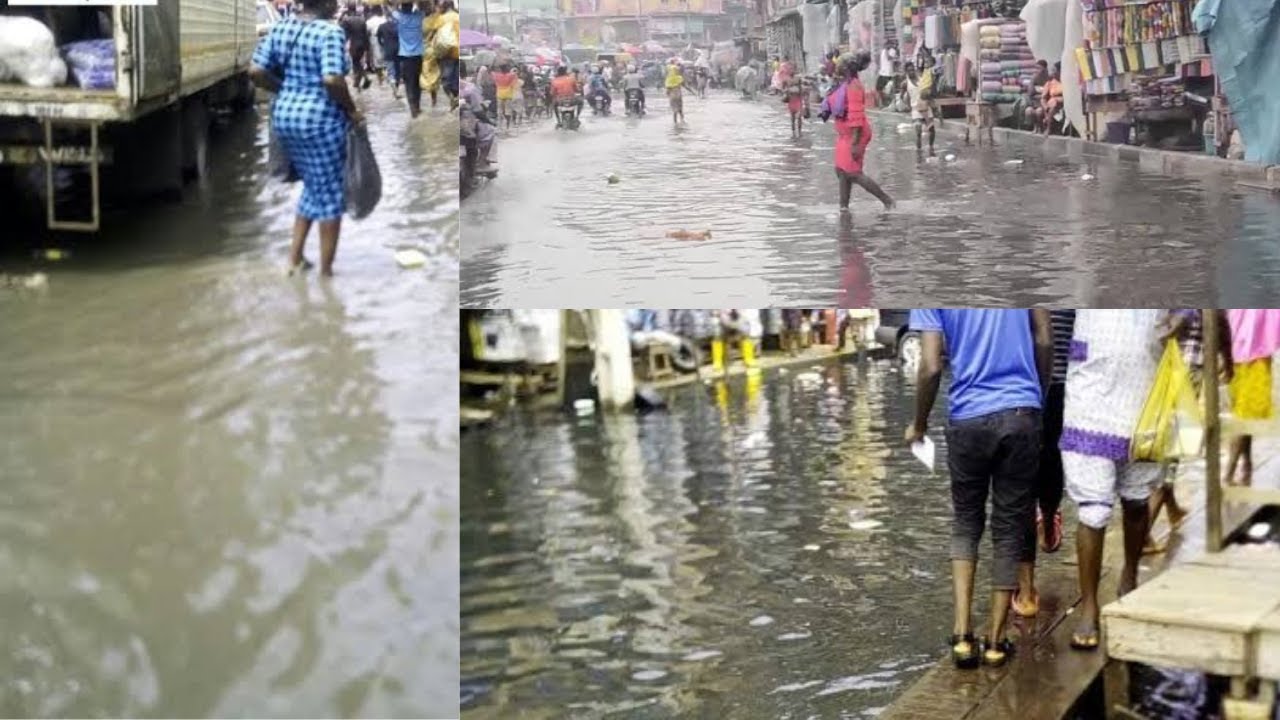 Flood at Eko Idumota Market, Lagos Island - YouTube