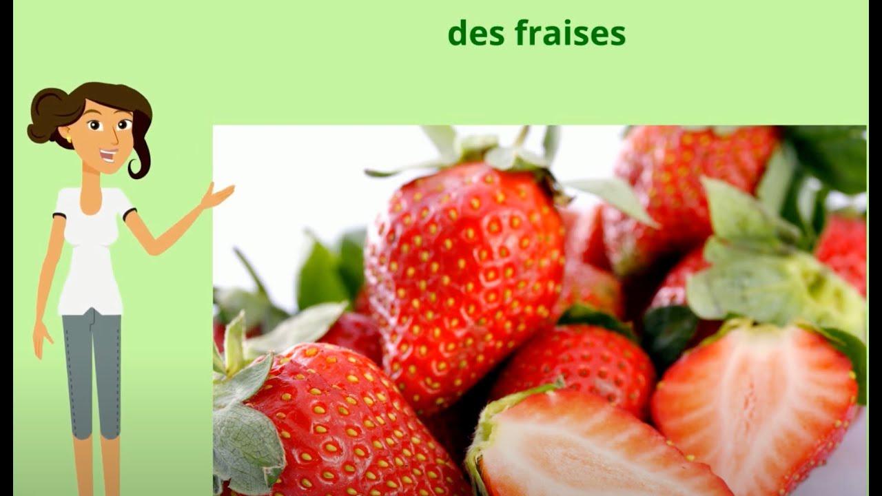 Les fruits en français The fruits in French - YouTube
