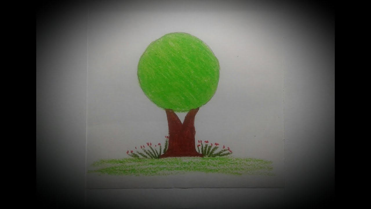 How To Draw Simple Step By Step Tree For Kids - 2 // Art And Craft ...
