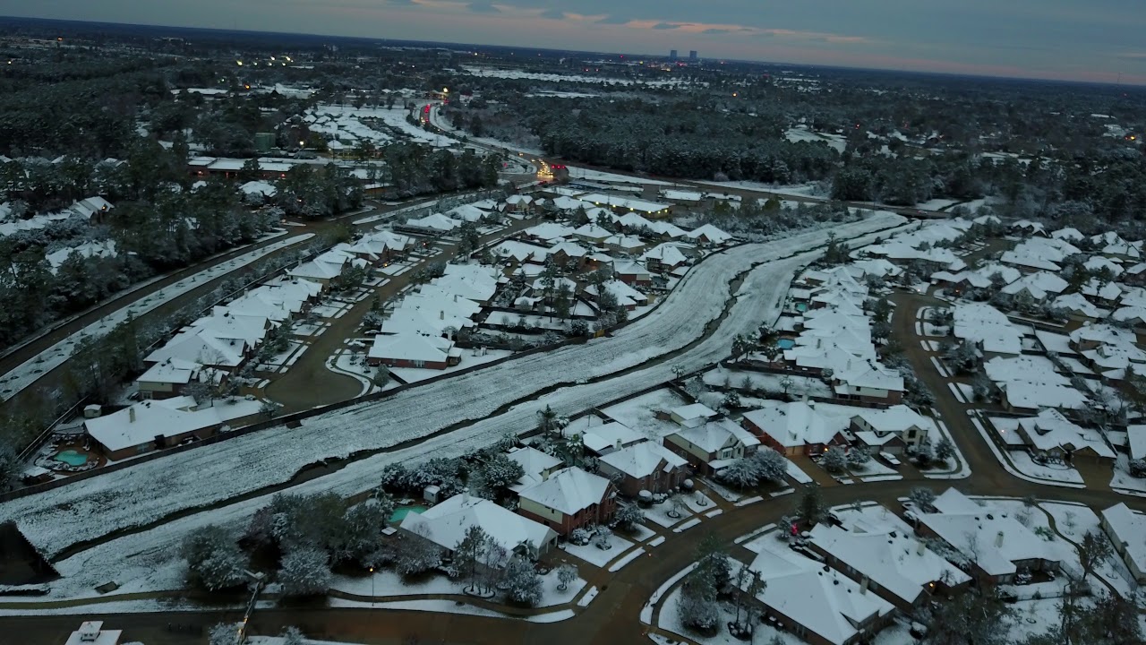 Drone Video of 12/8/2017 Houston Area Snow (Spring, TX) - YouTube