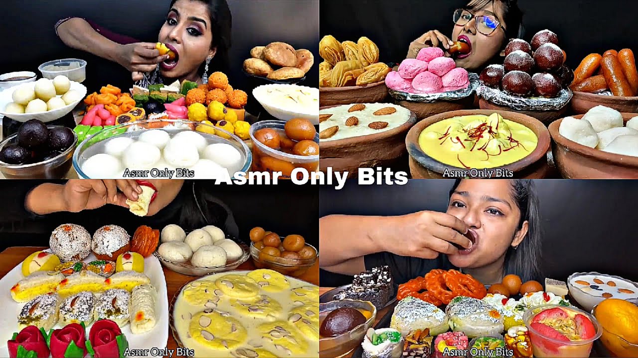 ASMR Indian sweets Compilation//Compilation///no talking///Bites only ...