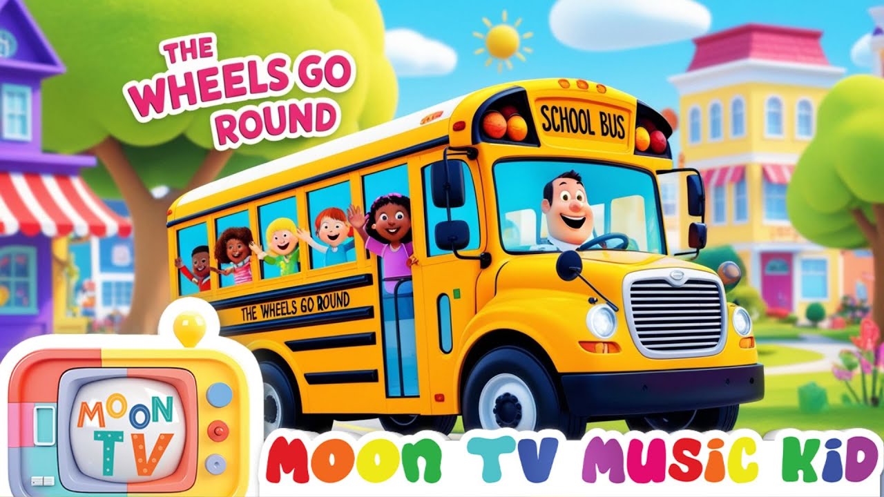 The Wheels Go Round | Wheels on the Bus go round and round| Song for ...