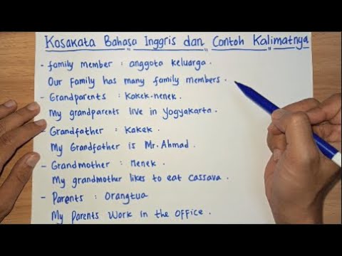 Kosakata Bahasa Inggris dan Contoh Kalimatnya tema Anggota Keluarga ...