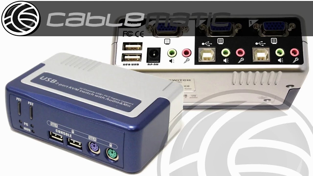 Conmutador KVM Uniclass de USB2 PS2 VGA AUDIO 1KVM a 2CPU distribuido por CABLEMATIC ® - YouTube