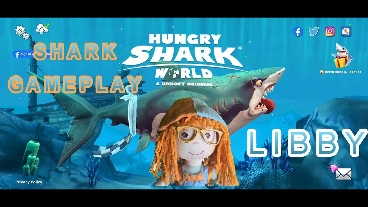 Hungry Shark Gameplay and Learning with Libby - YouTube