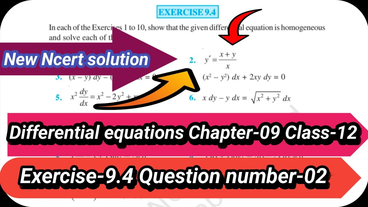 Ncert Class 12 math Differential Equation Exercise -9.4 QN-02 class 12 ...