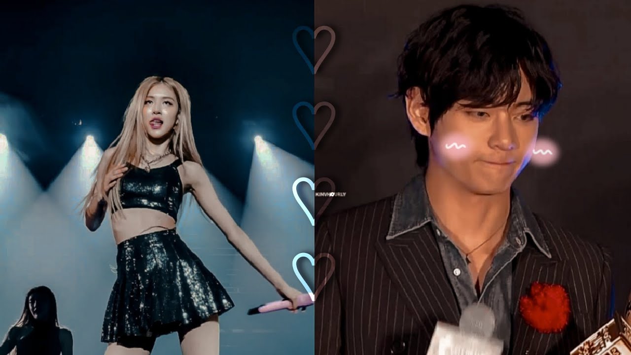 Taehyung reacting to rosé dancing "16 shots" BTS and BLACKPINK moment ...