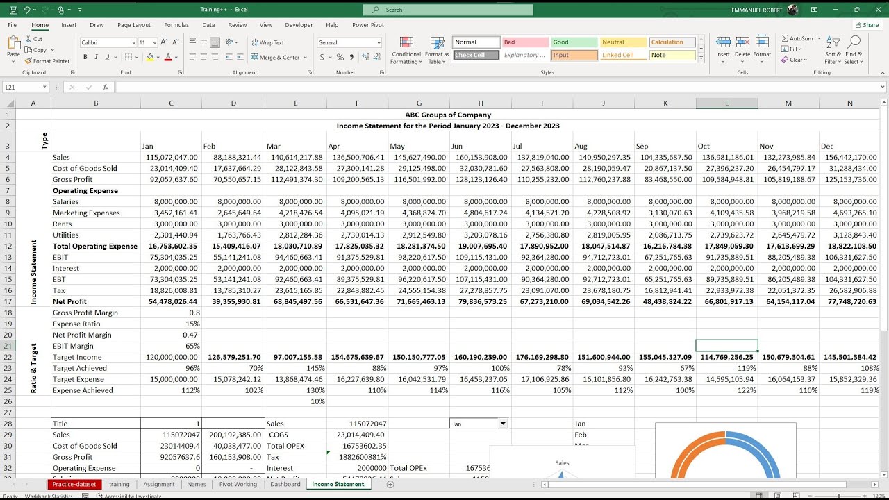 How to Build Charts & Metrics from an Income Statement | Financial ...