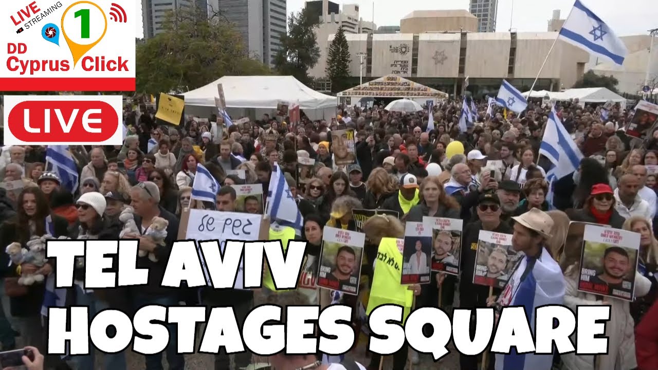 LIVE TEL AVIV: View of Tel Aviv Hostage Square, a focal protest site ...