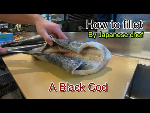 A Black Cod / How to fillet Japanese way and Yu-an Yaki by Sushi chef / Whistler BC Canada