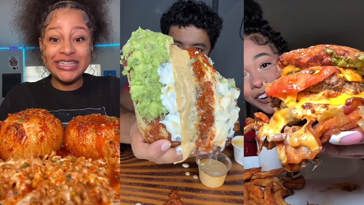 Tiktok Mukbang Compilation | Wingstop, Raising Canes, Buldak Ramen ...
