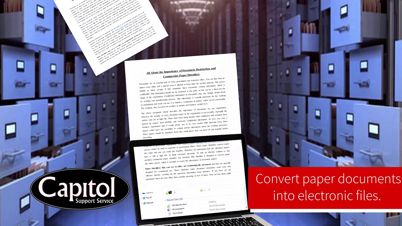 Digitally Archive Your Files With Capitol Support Service - YouTube