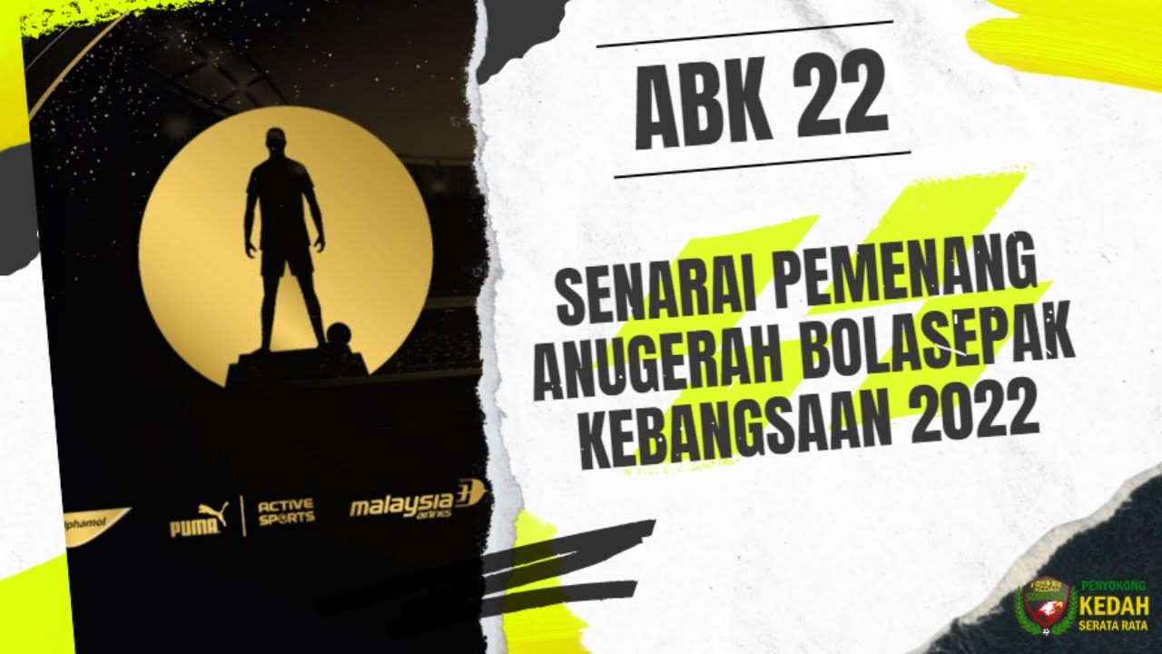 Senarai Pemenang Anugerah Bolasepak Kebangsaan 2022 - ABK 22 - YouTube