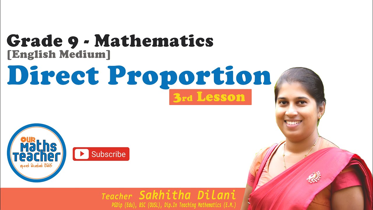 Direct Proportion [3rd Lesson] - Grade 9 - Mathematics (English Medium ...